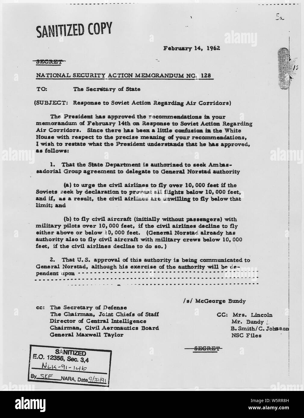 National Security Action Memorandum No. 128 Responses to Soviet Action ...