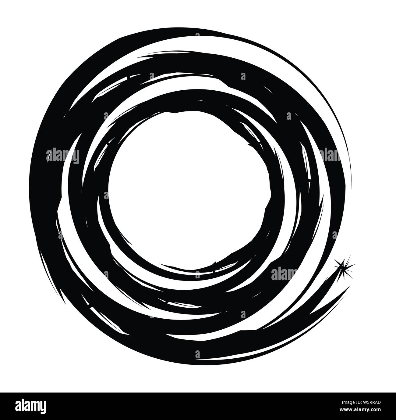 Concentric / grungy circular circle element. Radial, radiating textured ...