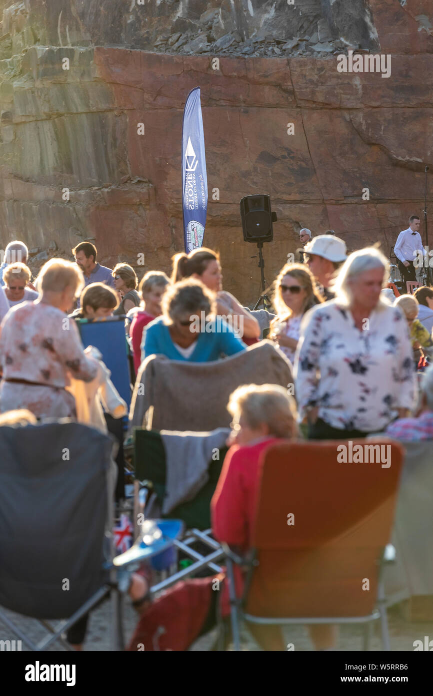 Lydbrook Brass Band play a "Proms in the Quarry" at Barnhill Quarry ...