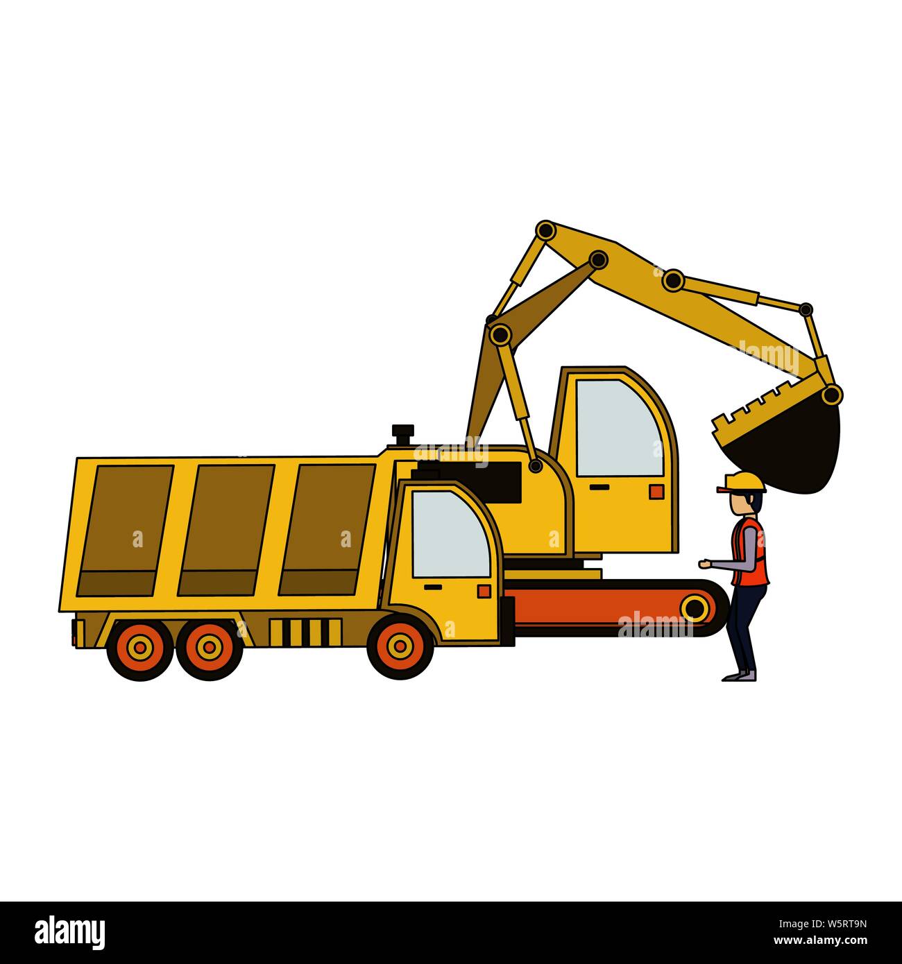 construction architectural engineering work cartoon Stock Vector Image ...