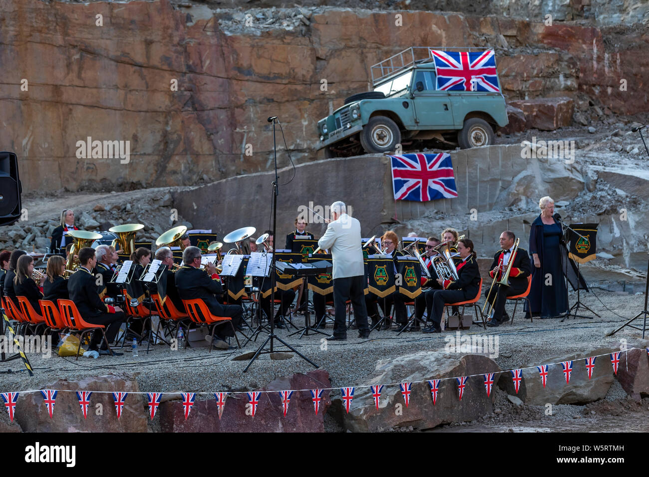 Lydbrook Brass Band play a "Proms in the Quarry" at Barnhill Quarry ...