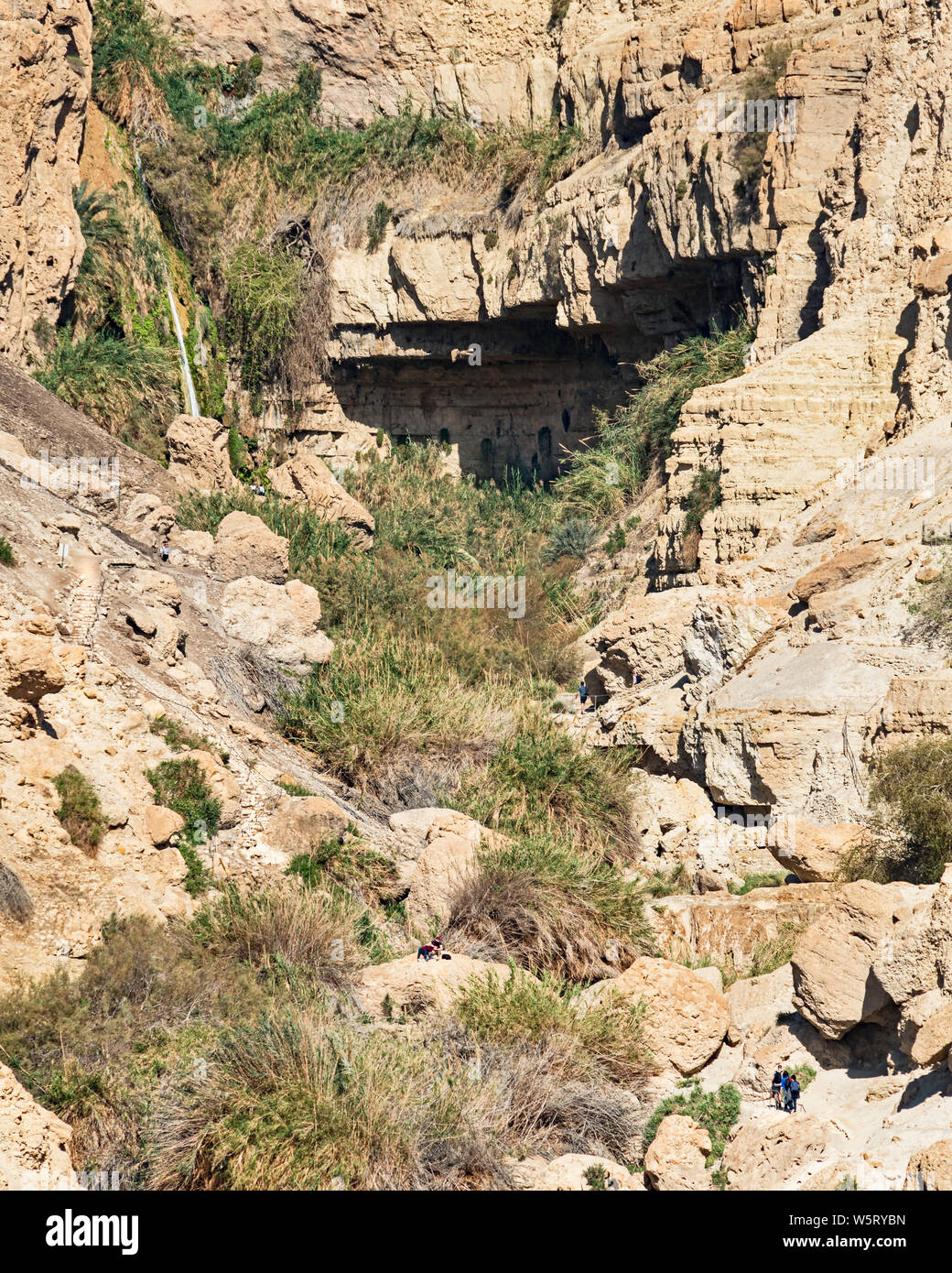 the david falls in nahal david viewed from the road to the ein gedi ...
