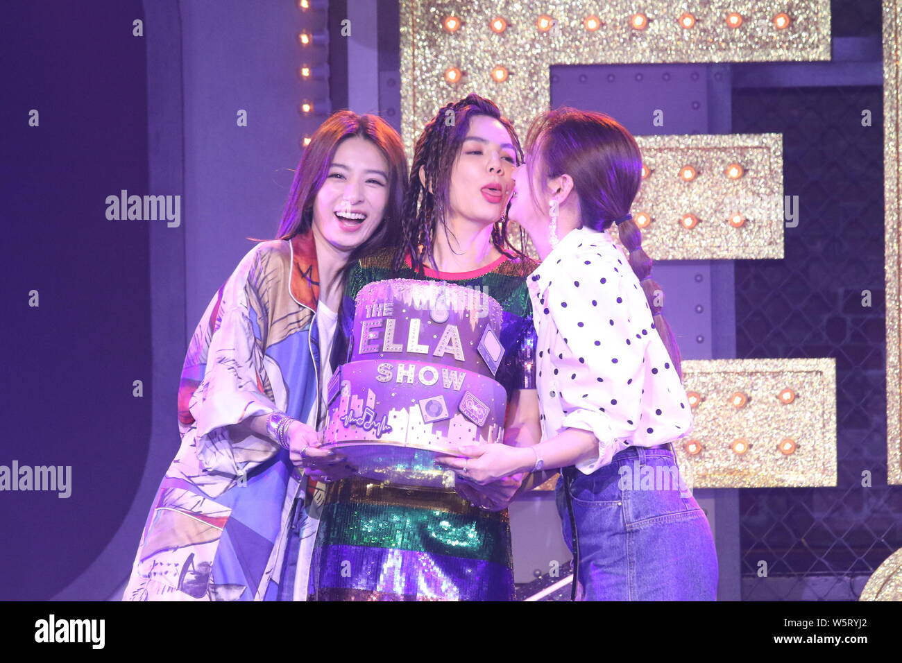 (From left) Hebe Tien Fu-chen, Ella Chen Chia-hwa, and Selina Jen Chia-hsuan of Taiwanese girls ...