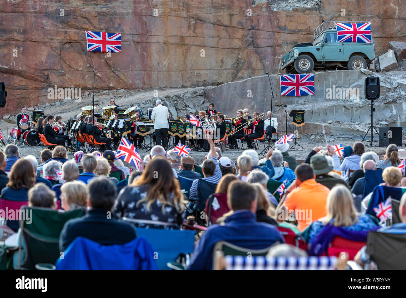 Lydbrook Brass Band play a "Proms in the Quarry" at Barnhill Quarry ...