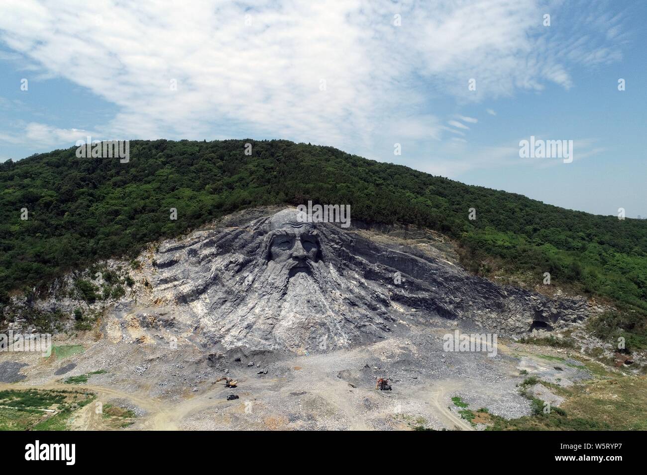 Sculptures of Fuxi, a culture hero in Chinese legends and mythology and ...