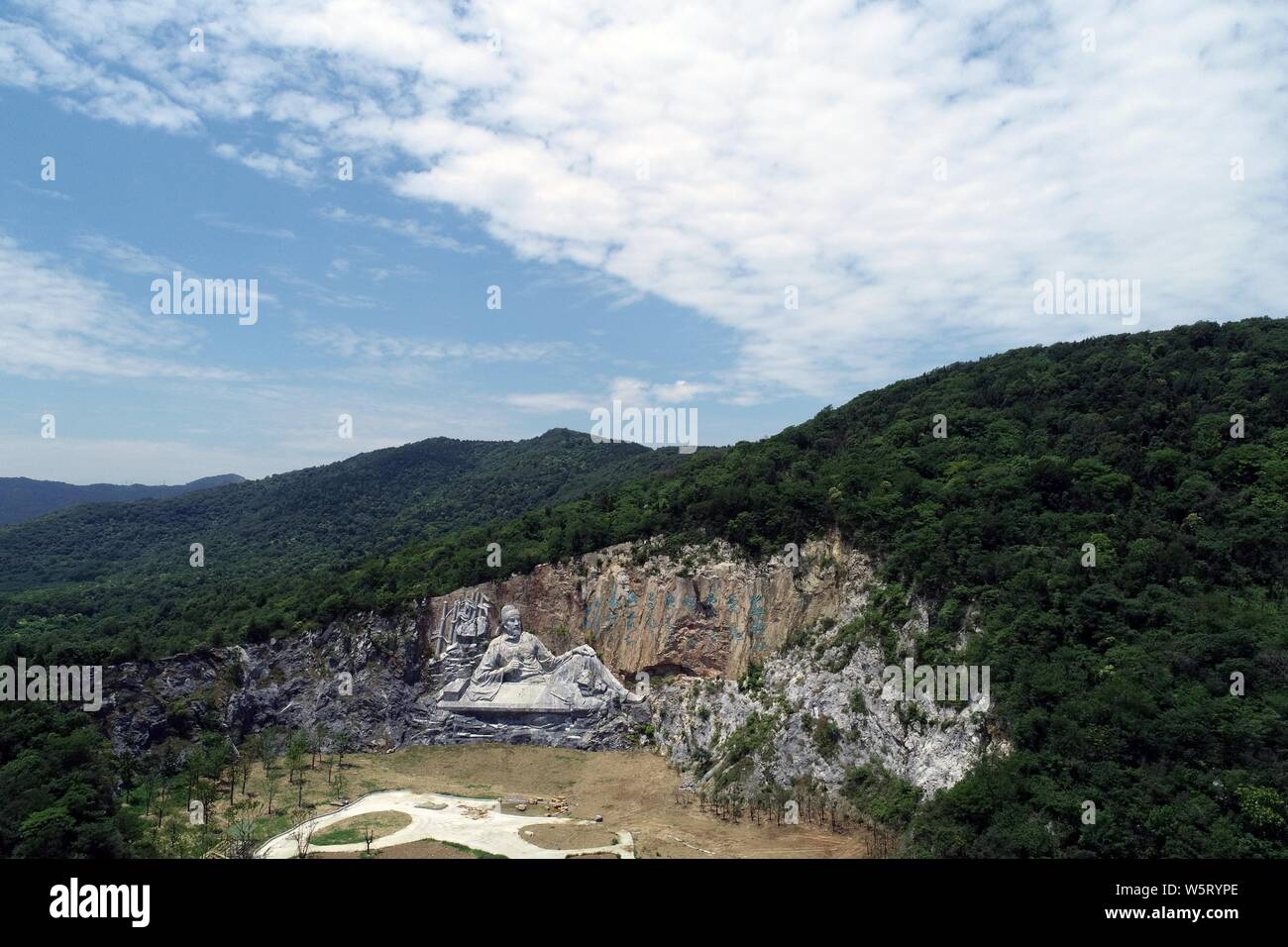 Sculptures of Fuxi, a culture hero in Chinese legends and mythology and ...