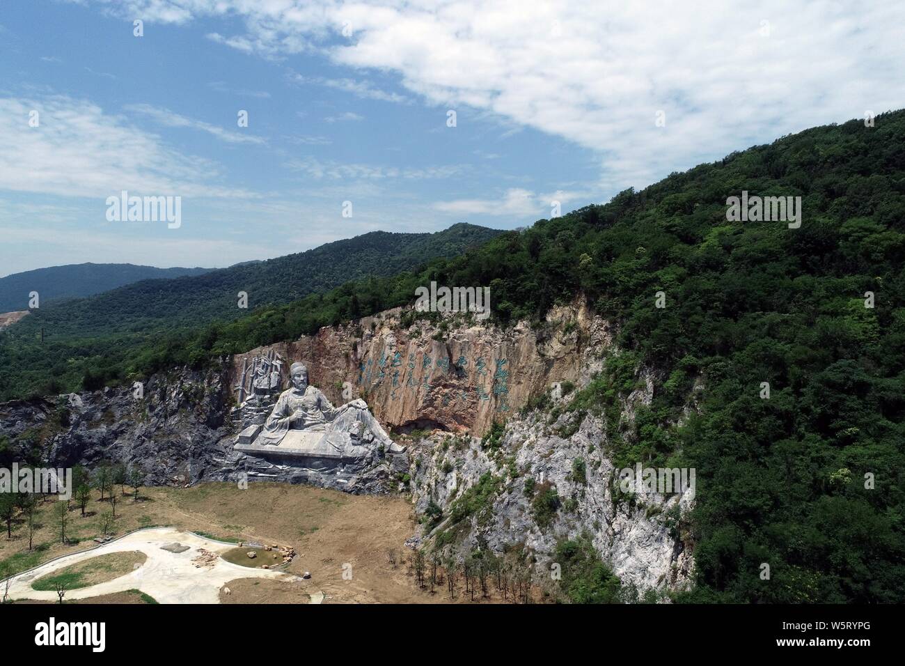 Sculptures of Fuxi, a culture hero in Chinese legends and mythology and ...