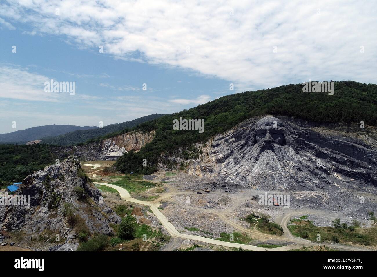 Sculptures of Fuxi, a culture hero in Chinese legends and mythology and ...