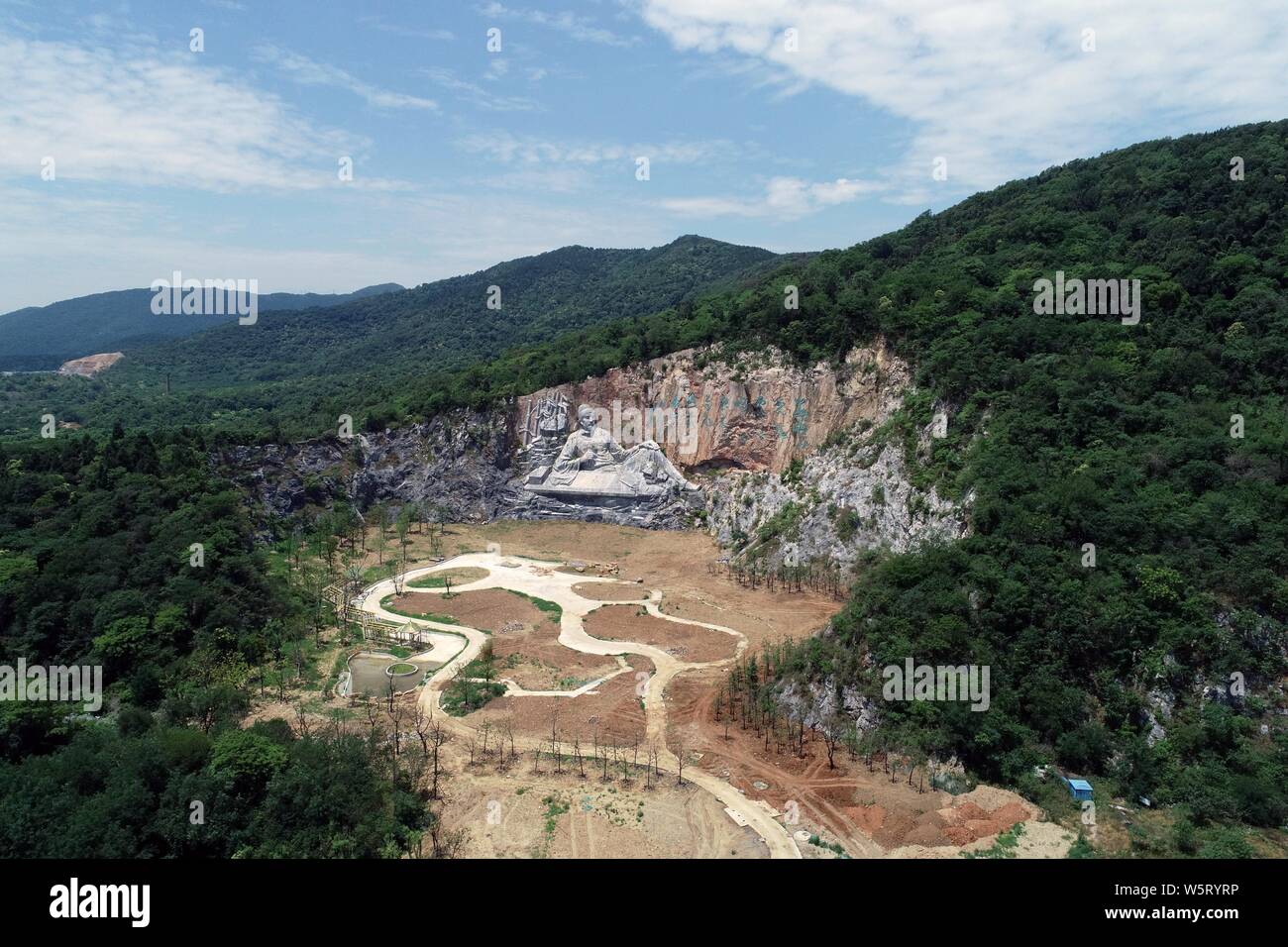 Sculptures of Fuxi, a culture hero in Chinese legends and mythology and ...
