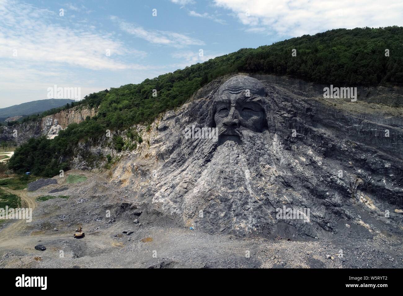 The giant sculpture of Fuxi, a culture hero in Chinese legends and ...