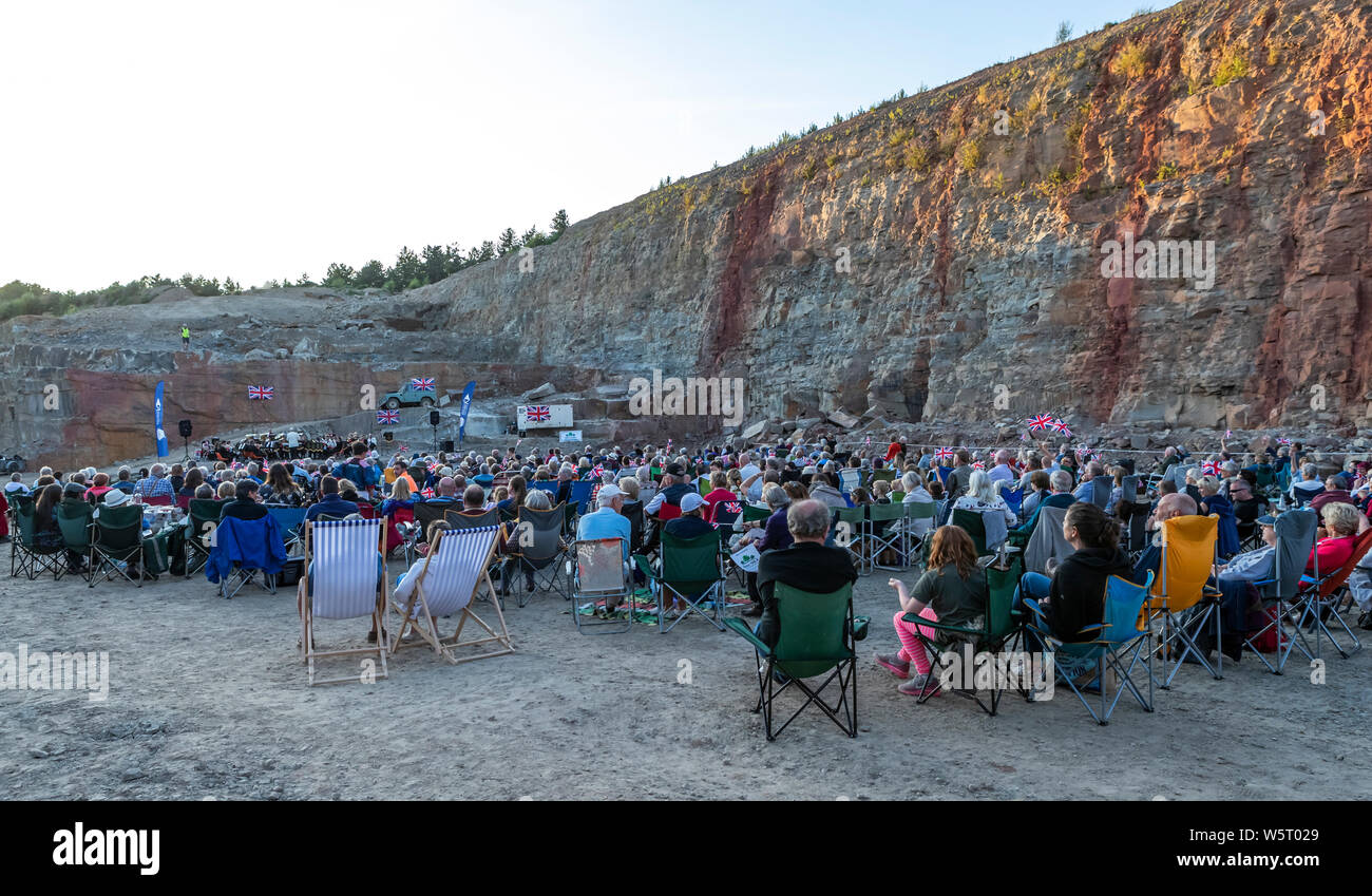 Lydbrook Brass Band play a "Proms in the Quarry" at Barnhill Quarry ...