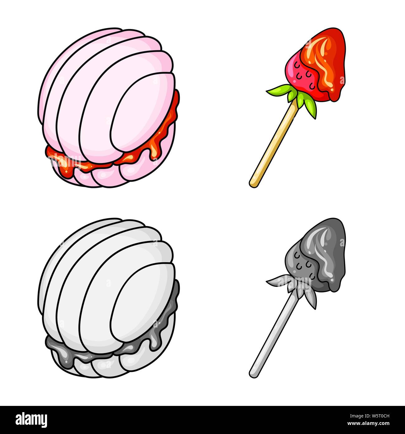 Vector illustration of confectionery and culinary symbol. Collection of ...