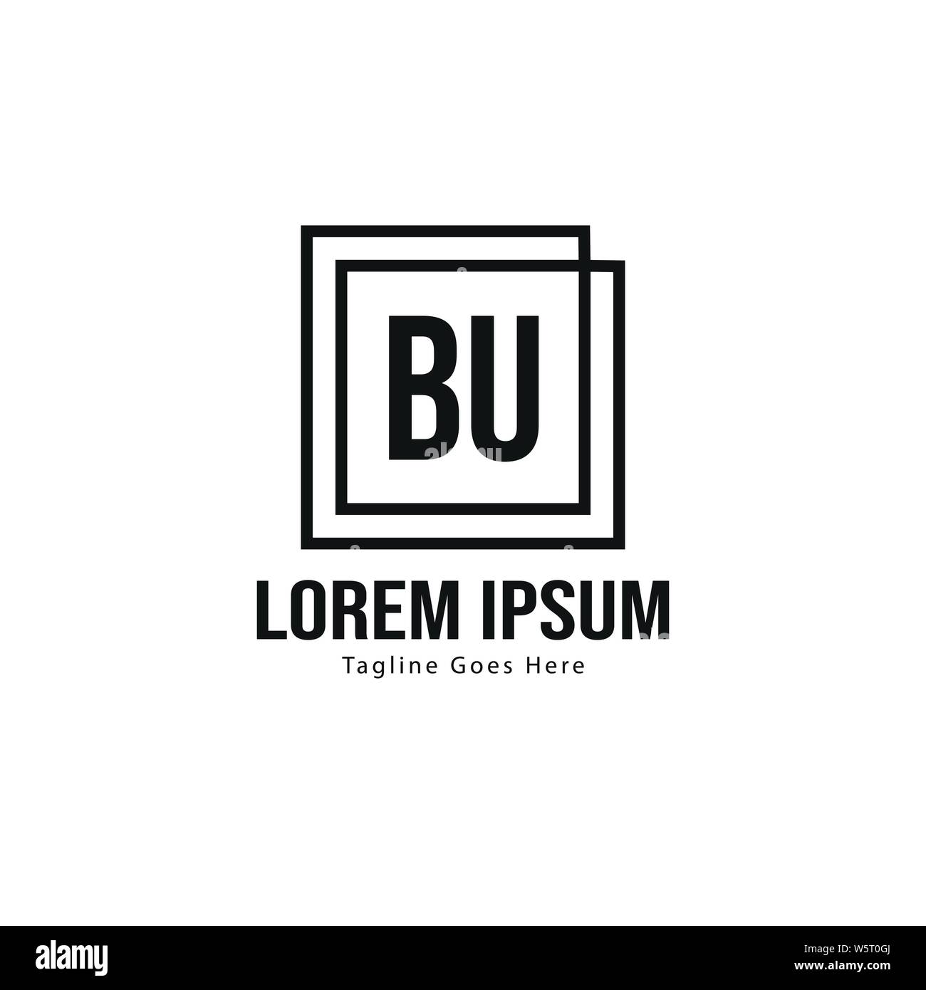 BU Letter Logo Design. Creative Modern BU Letters Icon Illustration ...