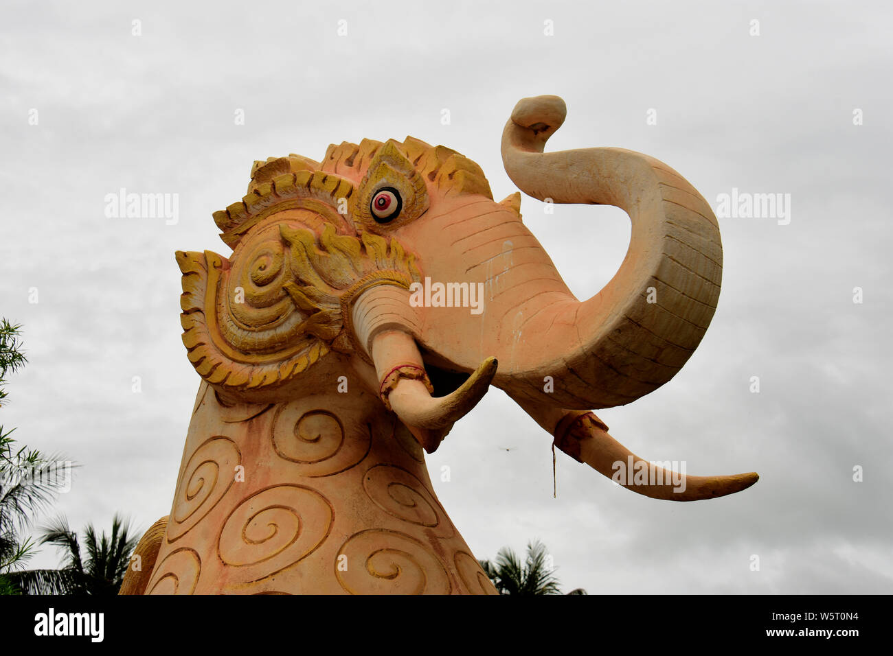 Sculptures of mythical animals which appear in the stories of Buddhism ...