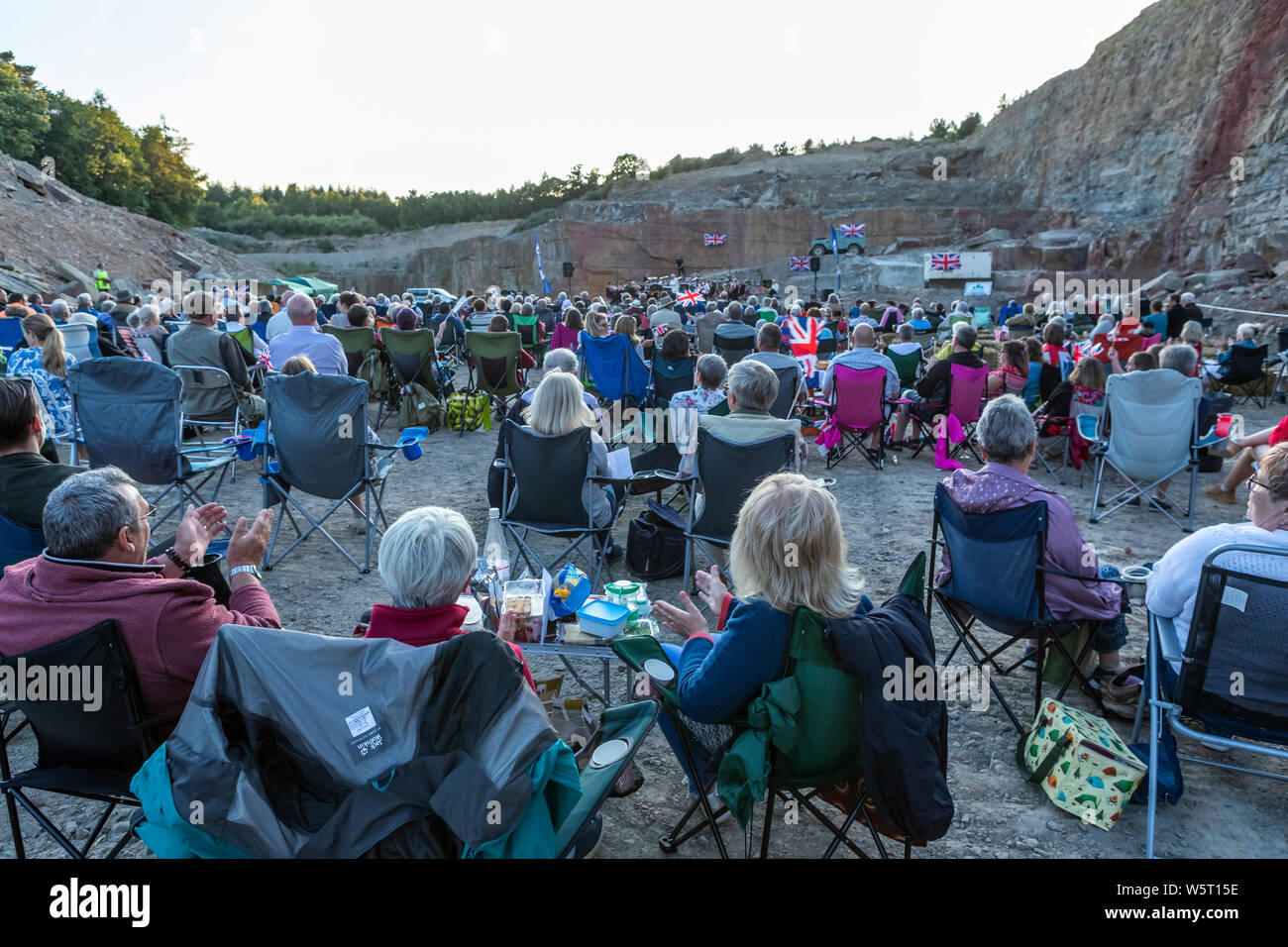 Lydbrook Brass Band play a "Proms in the Quarry" at Barnhill Quarry ...