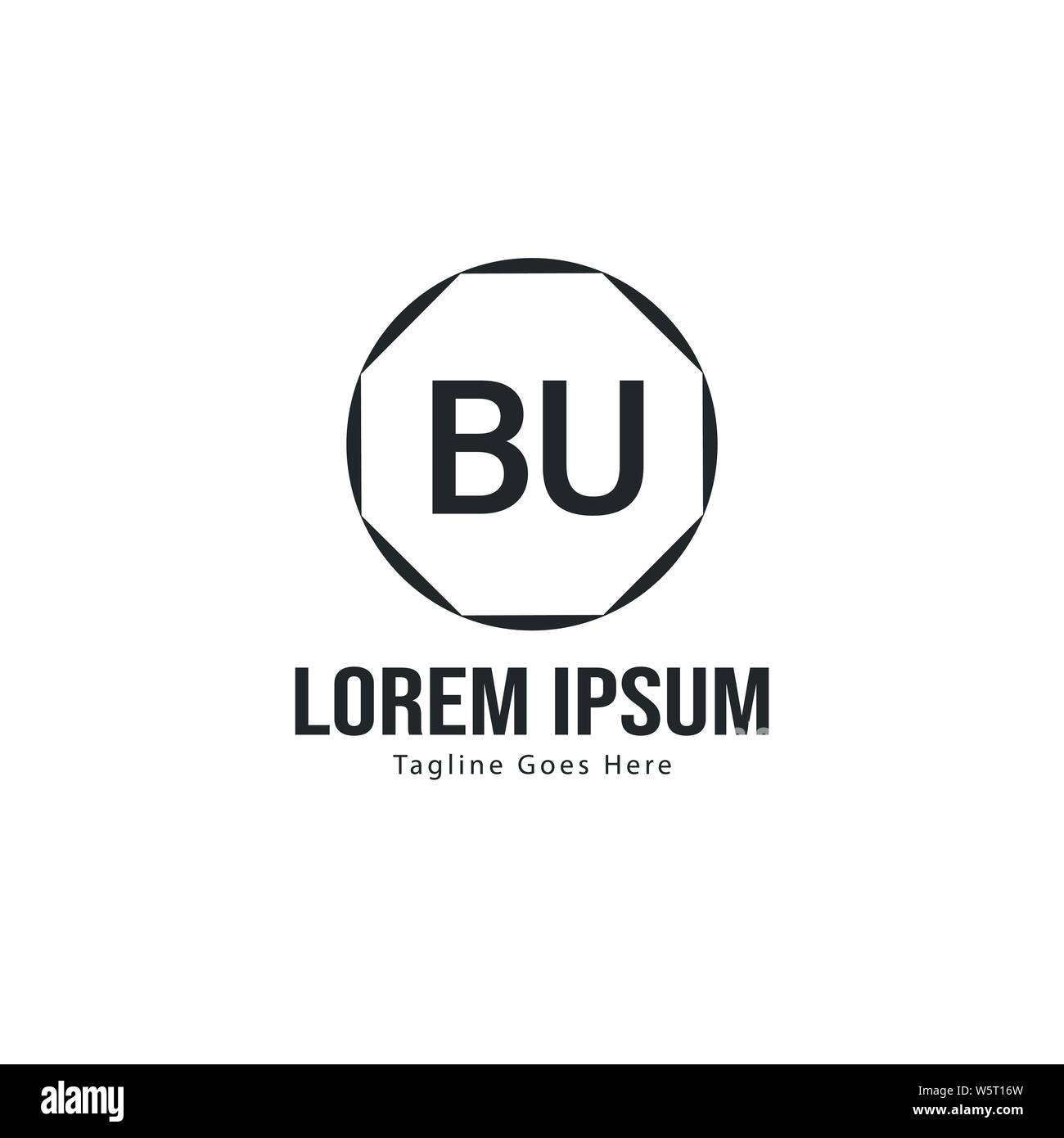 BU Letter Logo Design. Creative Modern BU Letters Icon Illustration ...