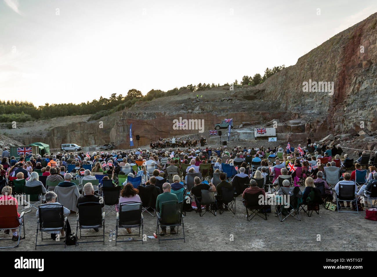 Lydbrook Brass Band play a "Proms in the Quarry" at Barnhill Quarry ...