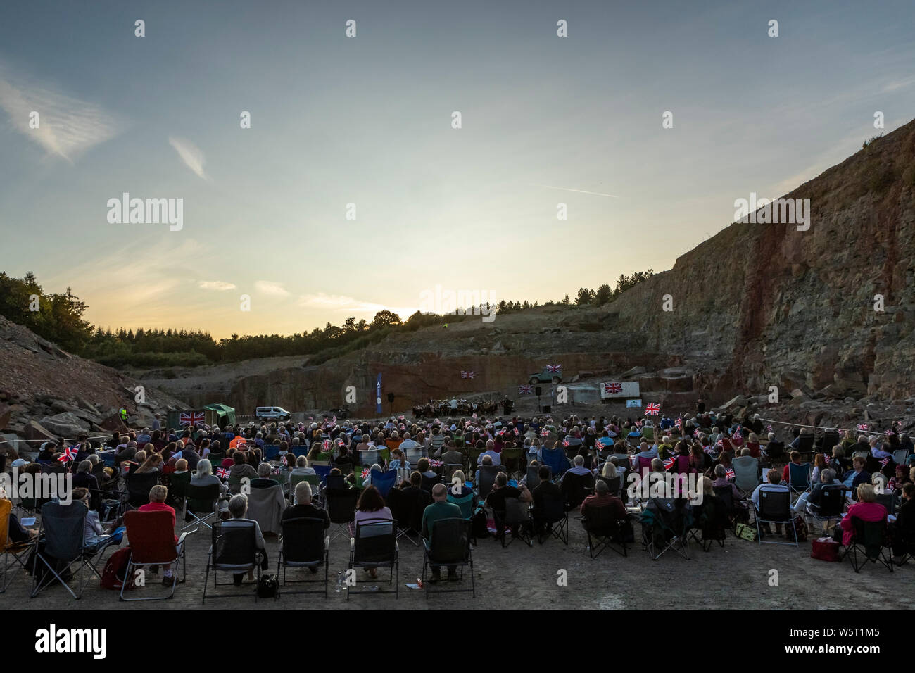 Lydbrook Brass Band play a "Proms in the Quarry" at Barnhill Quarry ...