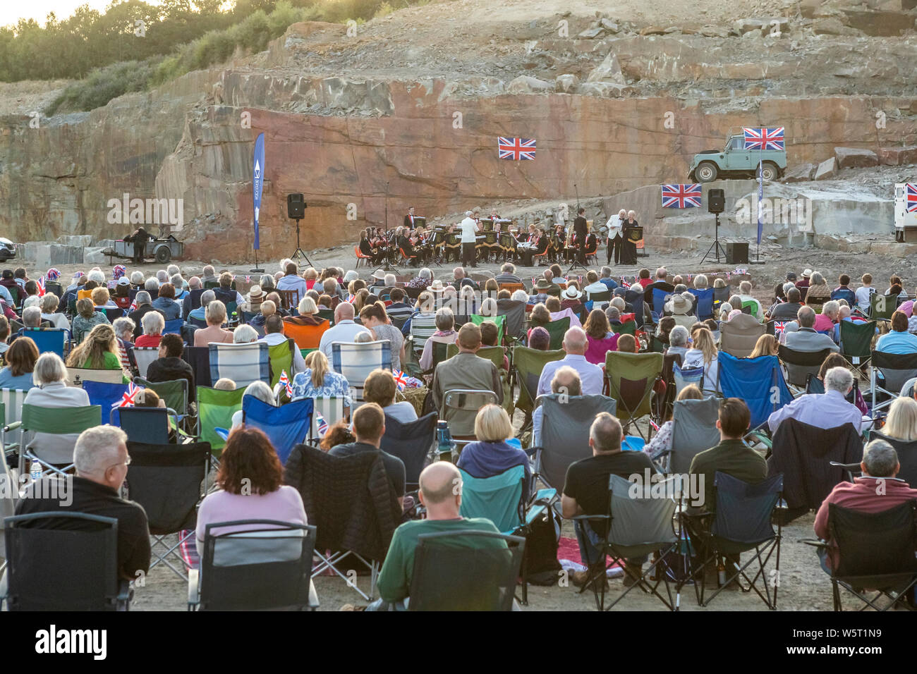Lydbrook Brass Band play a "Proms in the Quarry" at Barnhill Quarry ...