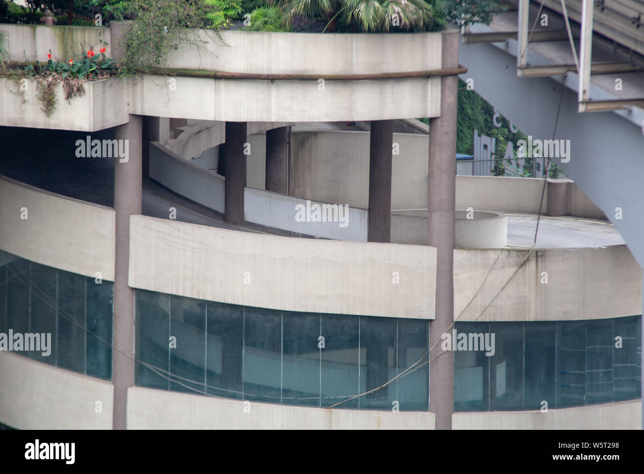 View of the six-story spiral parking lot at a residential area in ...
