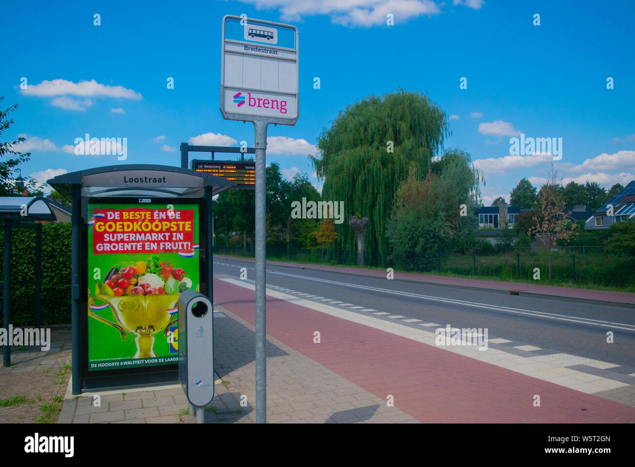 Huissen, Gelderland 29 July 2019 Bus information sign of the Dutch ...