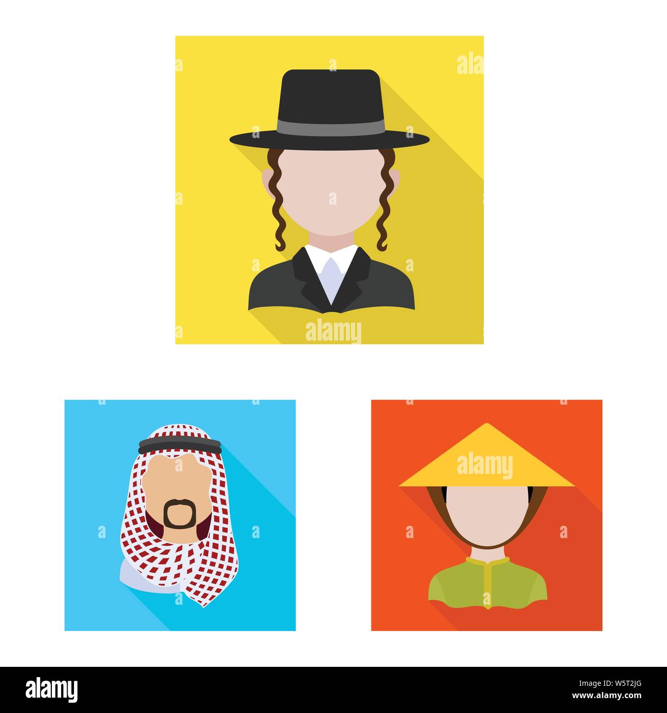 Vector illustration of nation and race symbol. Collection of nation and ...