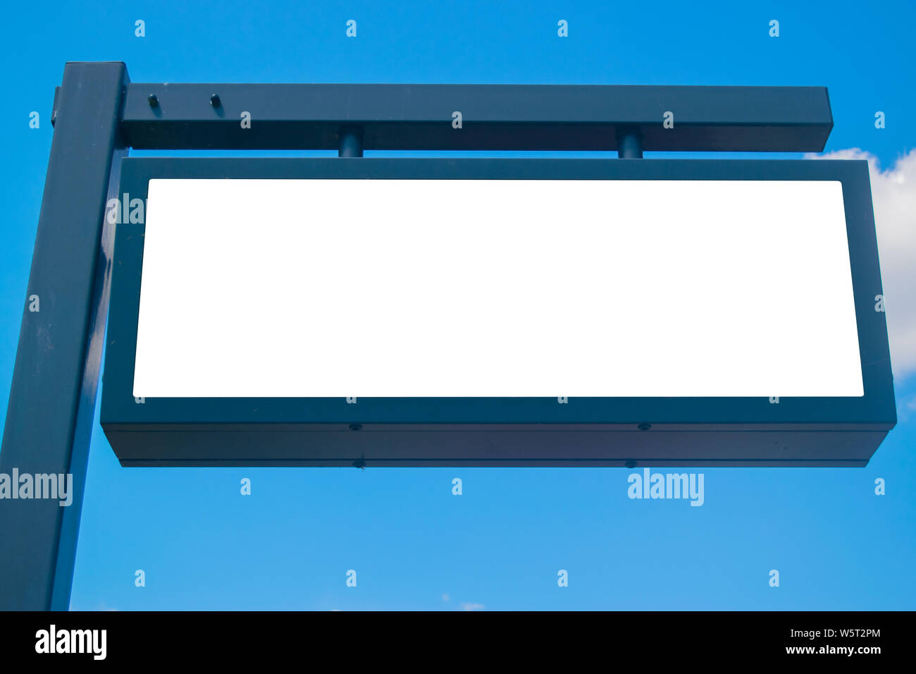 small white blank horizontal sign billboard, advertisment sign, board ...