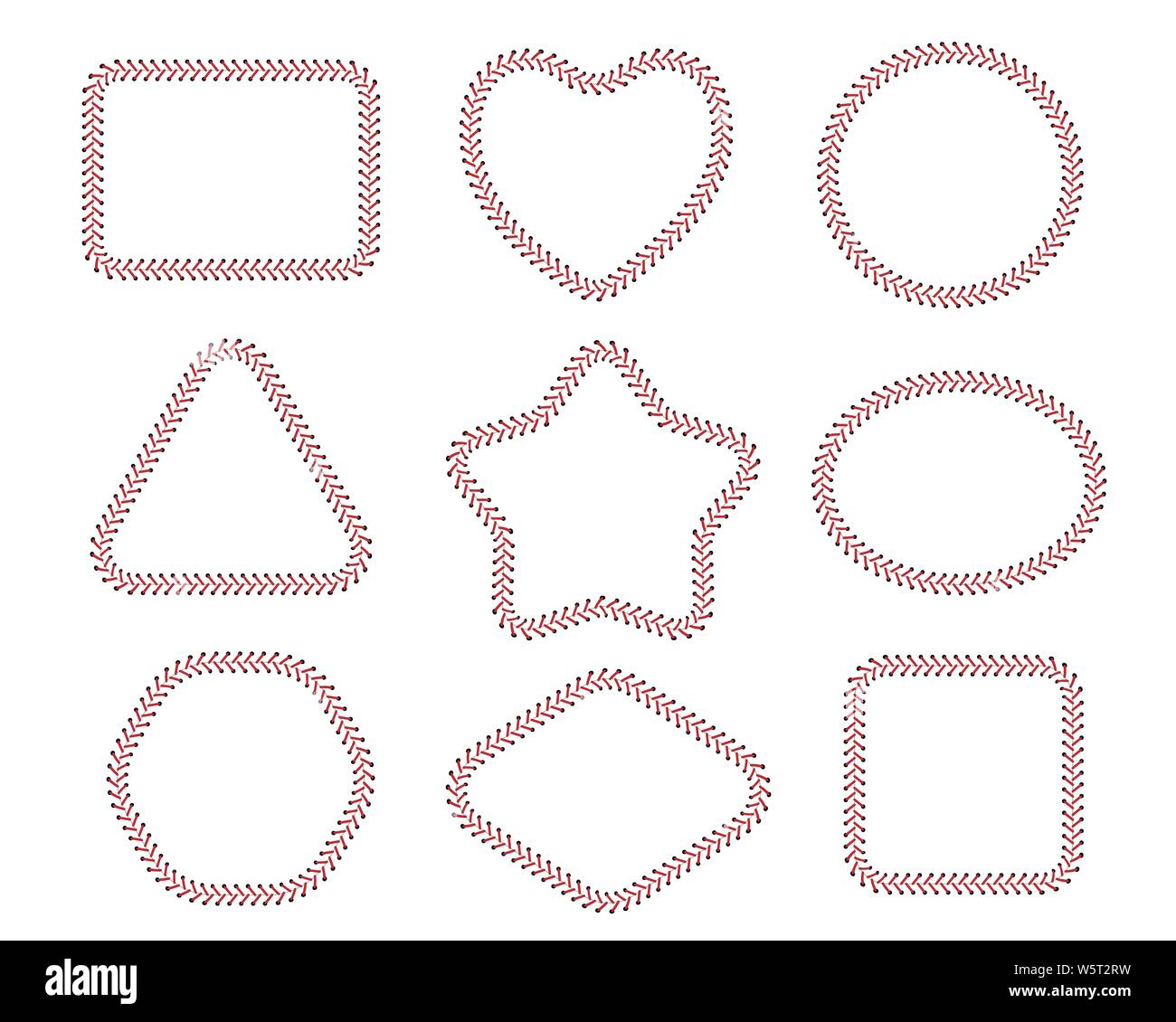 Stitch border brushes. Vector set Stock Vector Image & Art - Alamy