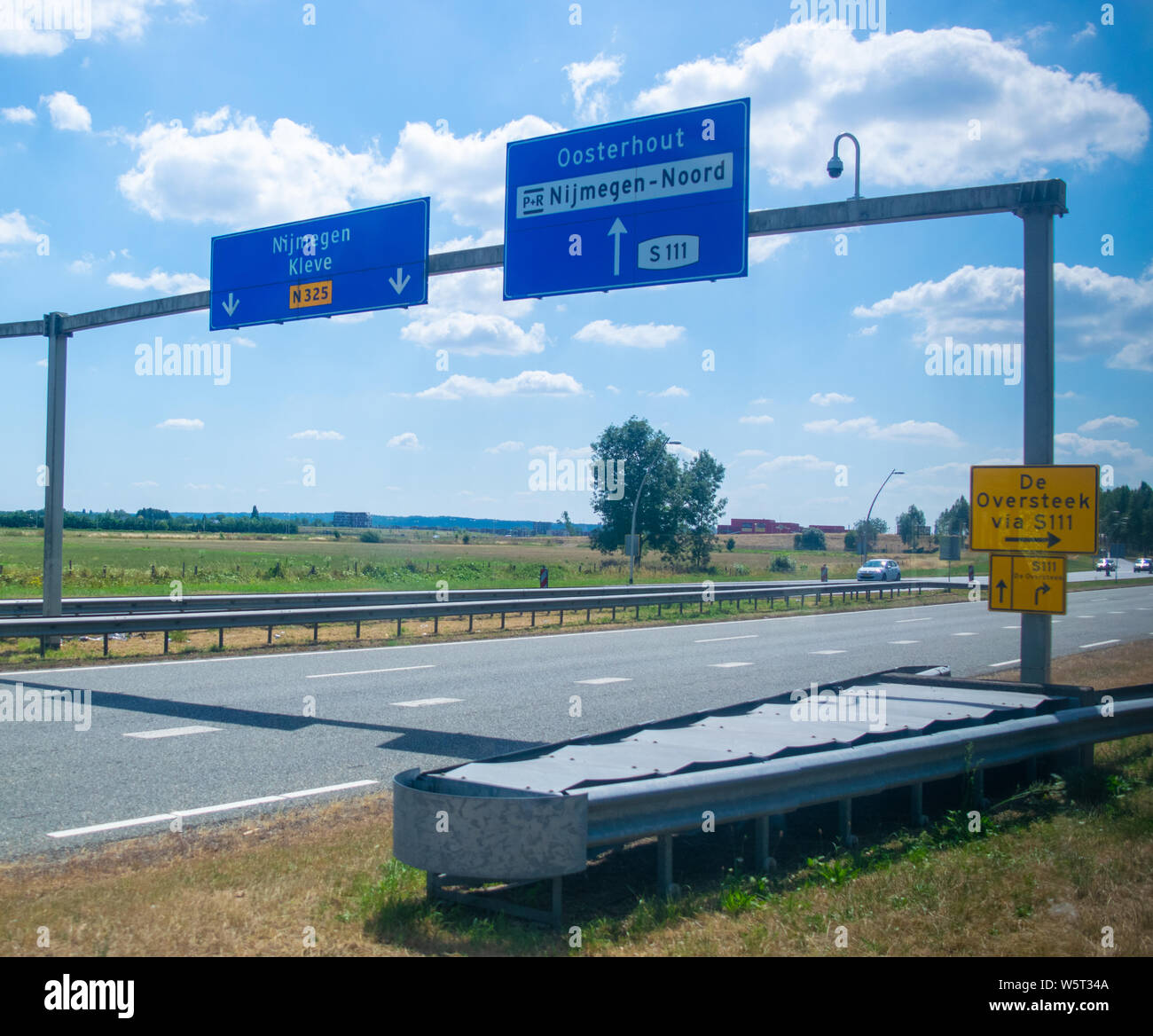 Nijmegen Ressen, Gelderland July 29 2019, A Dutch Highway in the summer ...