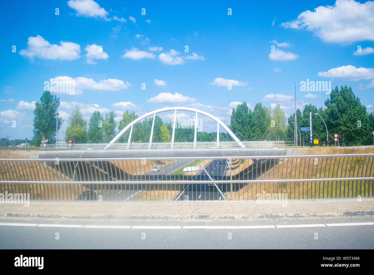 Nijmegen Ressen, Gelderland July 29 2019, The roundabout over the ...
