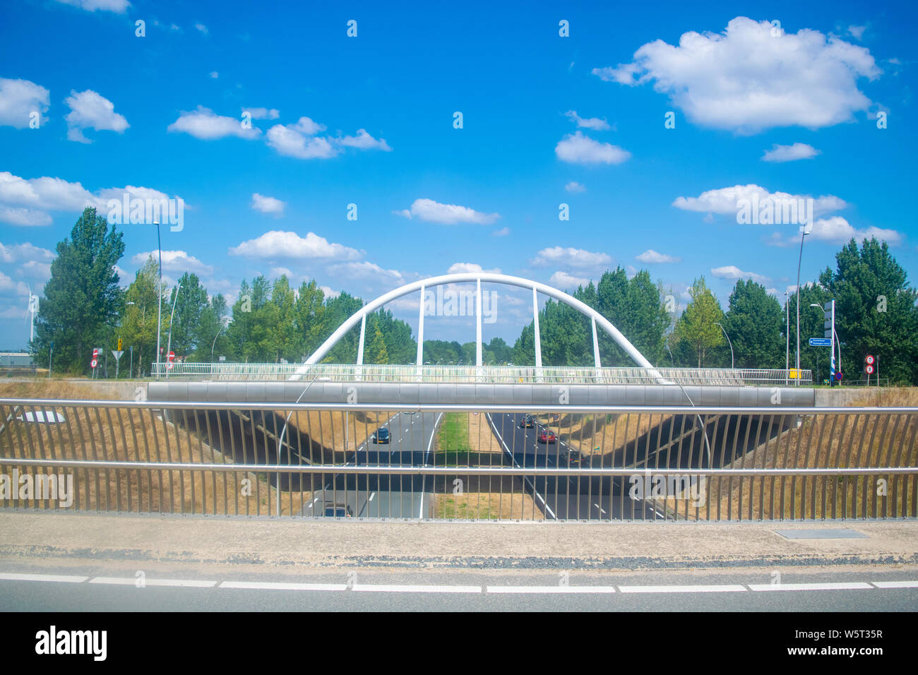 Nijmegen Ressen, Gelderland July 29 2019, The roundabout over the ...