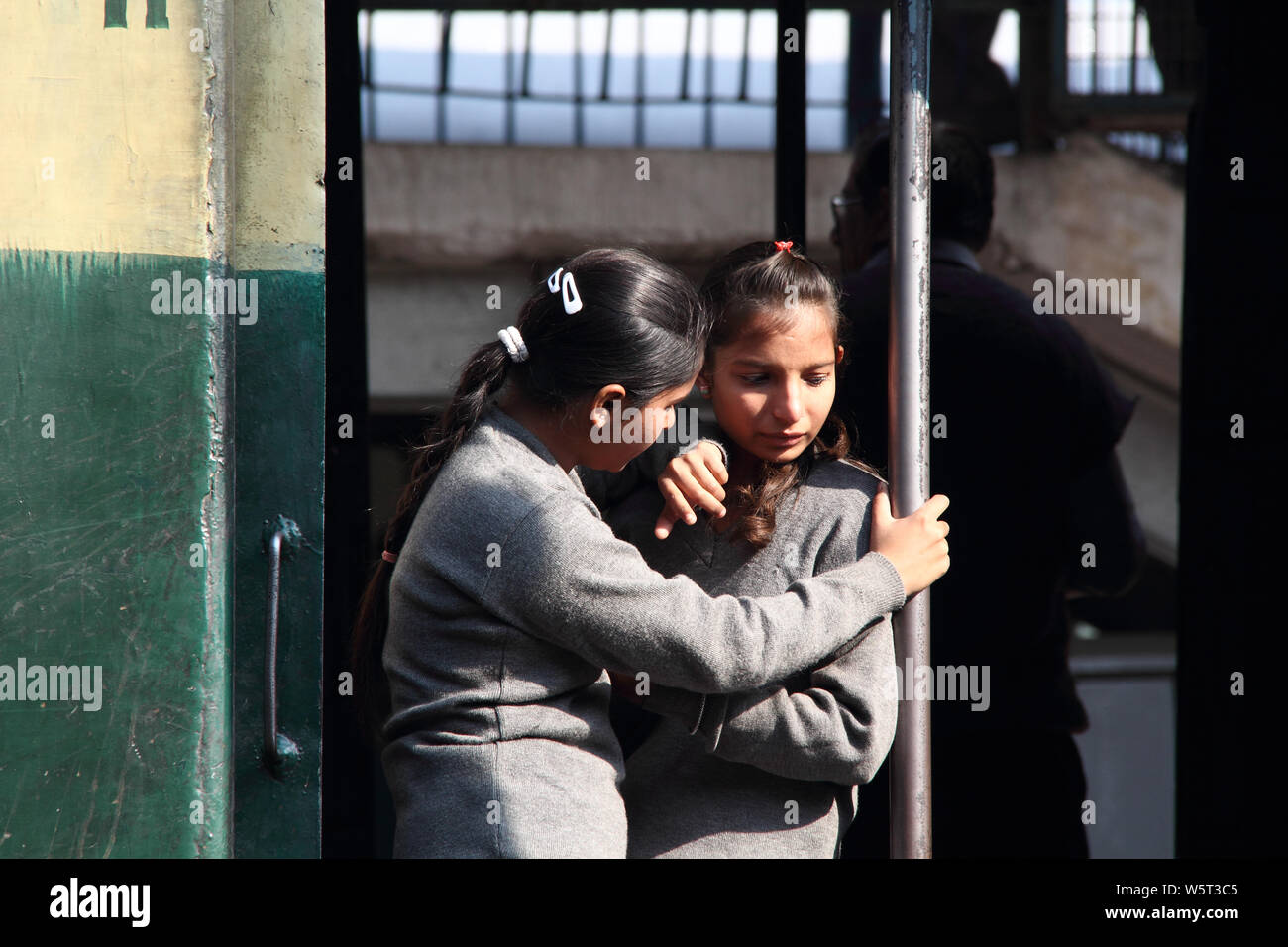 School children traveling in a local train Stock Photo - Alamy