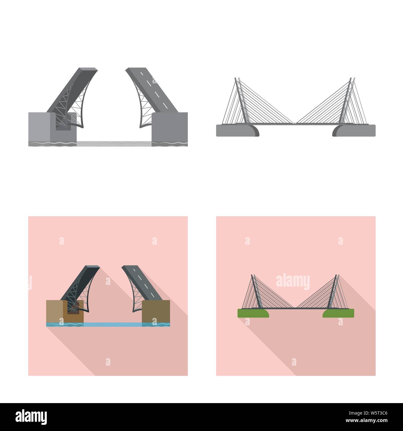 Isolated object of connection and design symbol. Set of connection and ...