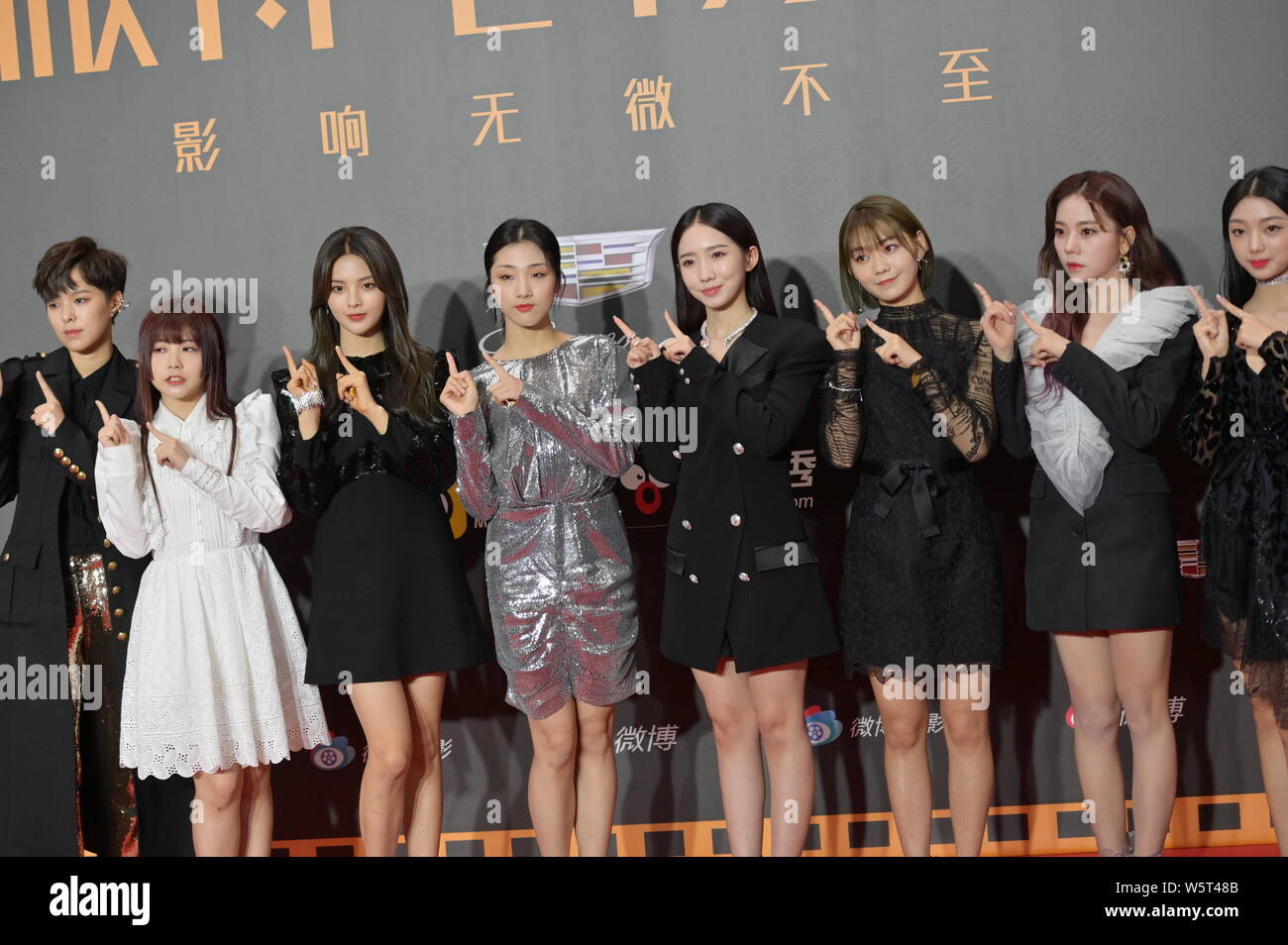 (From left) Sunnee, Lai Meiyun, Yang Chaoyue, Yamy, Meng Meiqi, Duan Aojuan, Zhang Zining, and ...