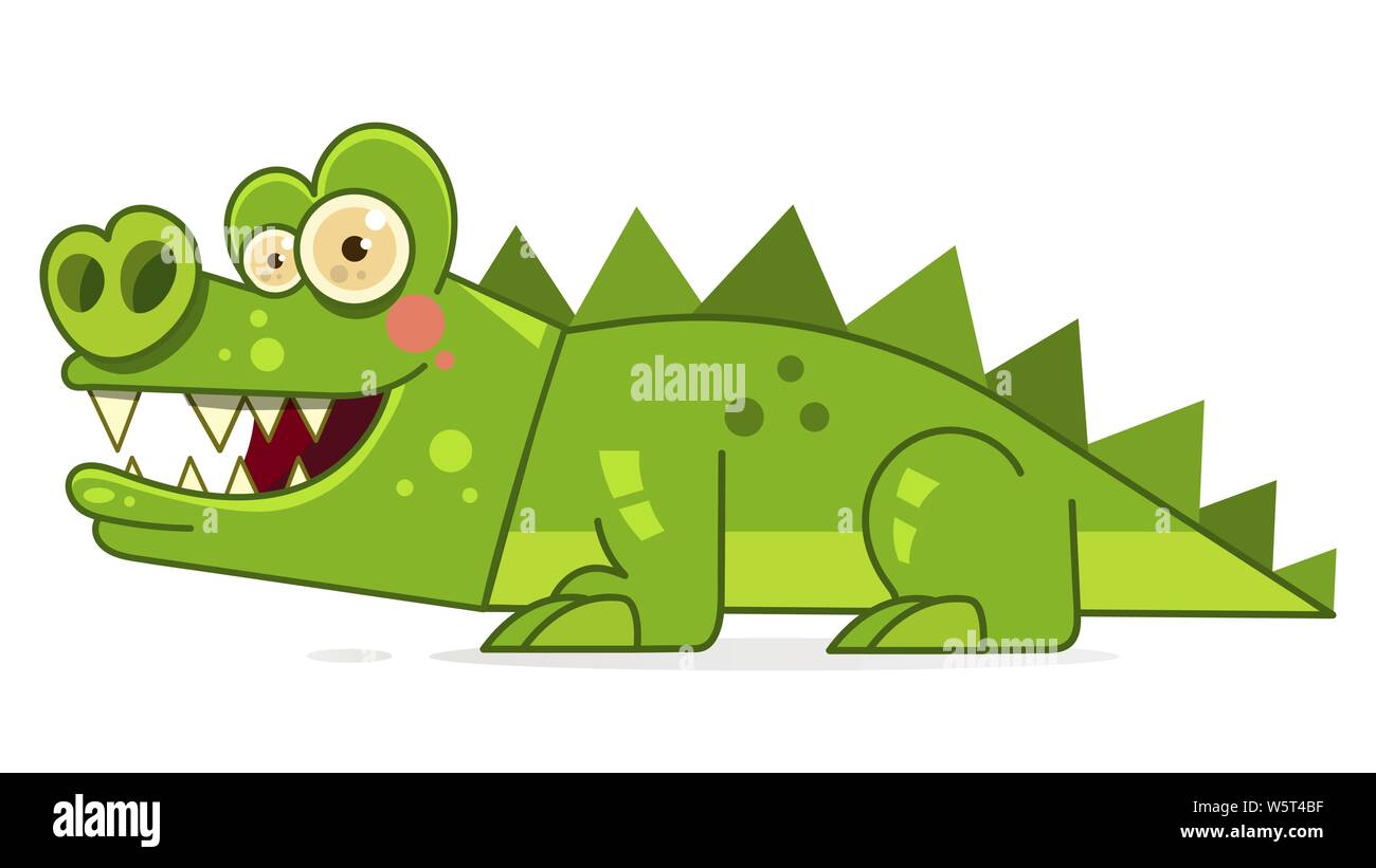 Cartoon Alligator With Mouth Open