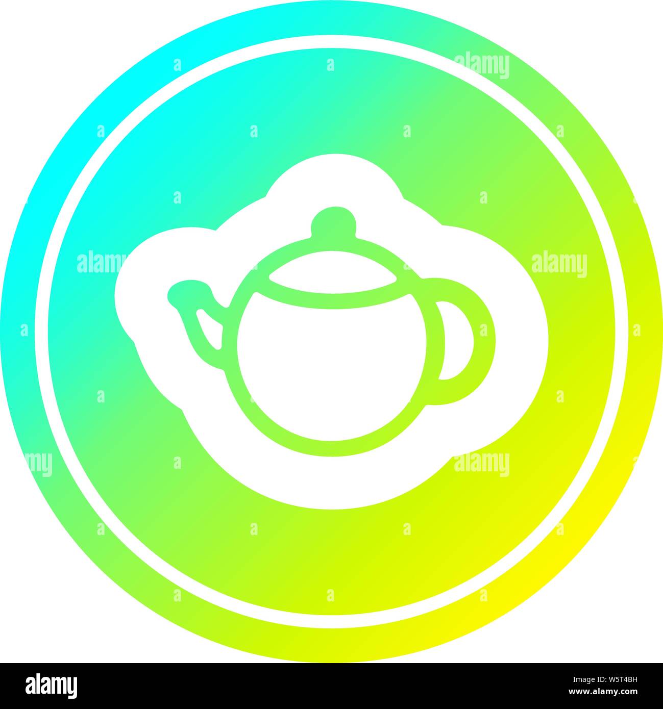 tea pot circular icon with cool gradient finish Stock Vector Image & Art - Alamy