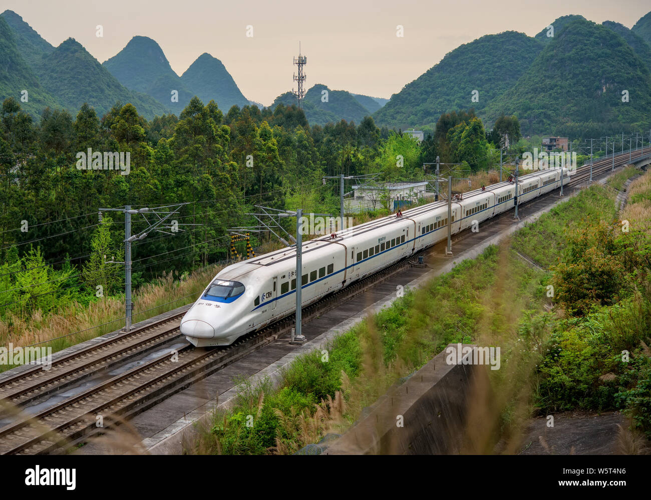 --FILE--A CRH (China Railway High-speed) bullet train travels on the ...
