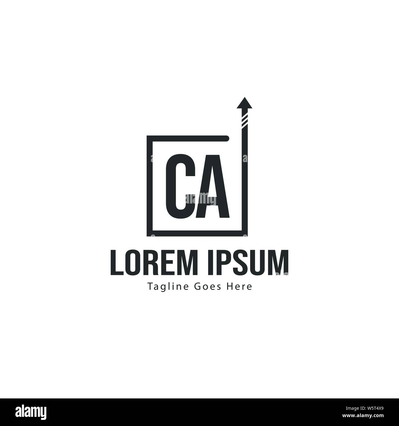 Initial CA logo template with modern frame. Minimalist CA letter logo ...