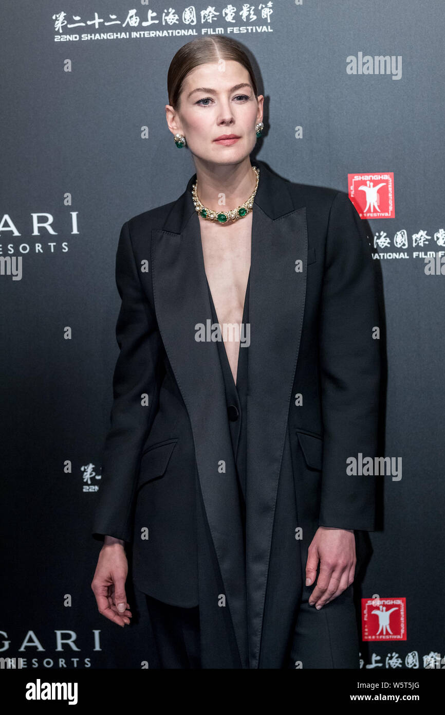 English actress Rosamund Pike attends the opening ceremony for Bvlgari ...