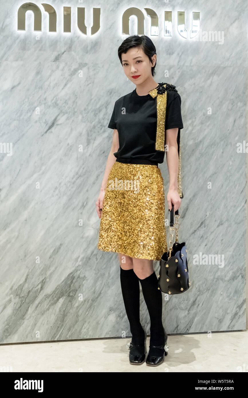 Taiwanese singer and actress Amber Kuo Tsai-chieh attends a promotional ...