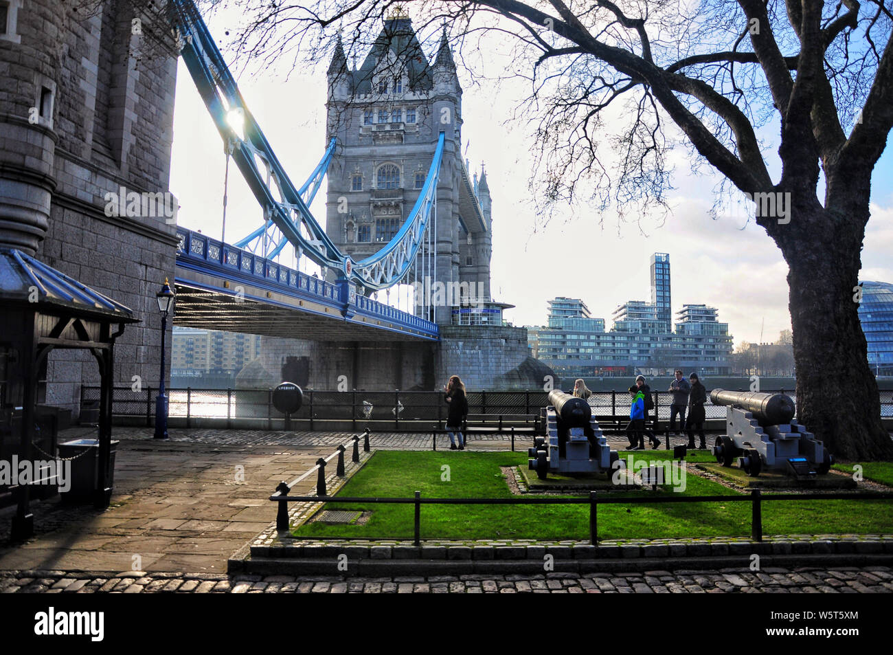 London famous Tower Bridge and rivers Theme view during a walk in ...