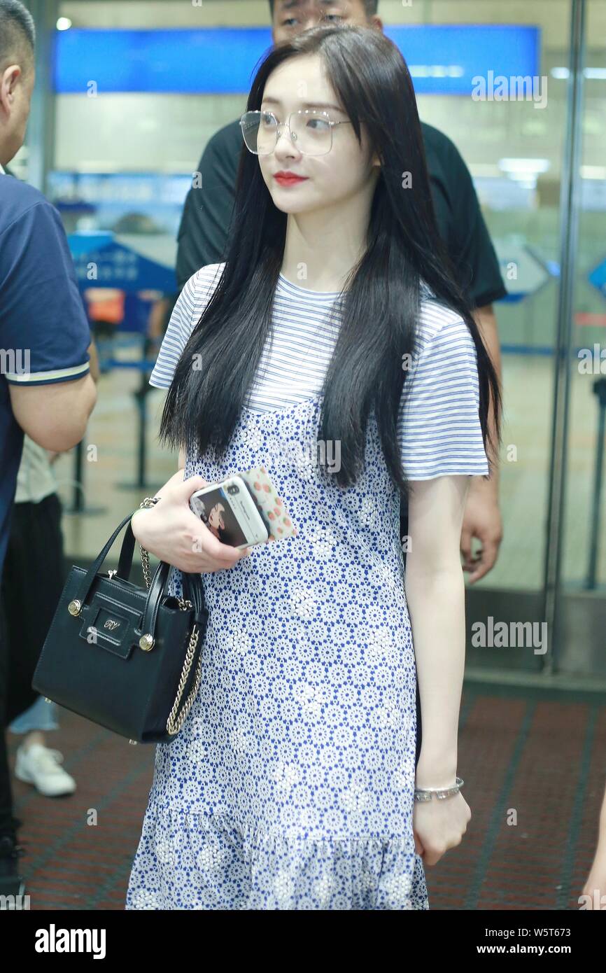 Chinese singer and actress Pinky Zhou or Zhou Jieqiong arrives at the ...