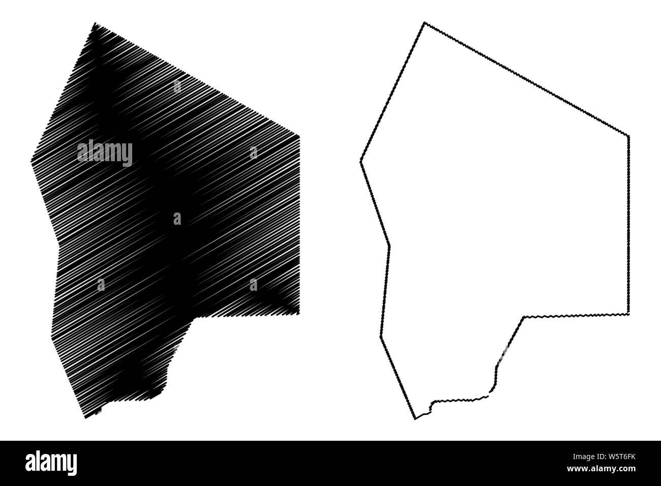 Ennedi-Ouest Region (Regions of Chad, Republic of Chad) map vector ...