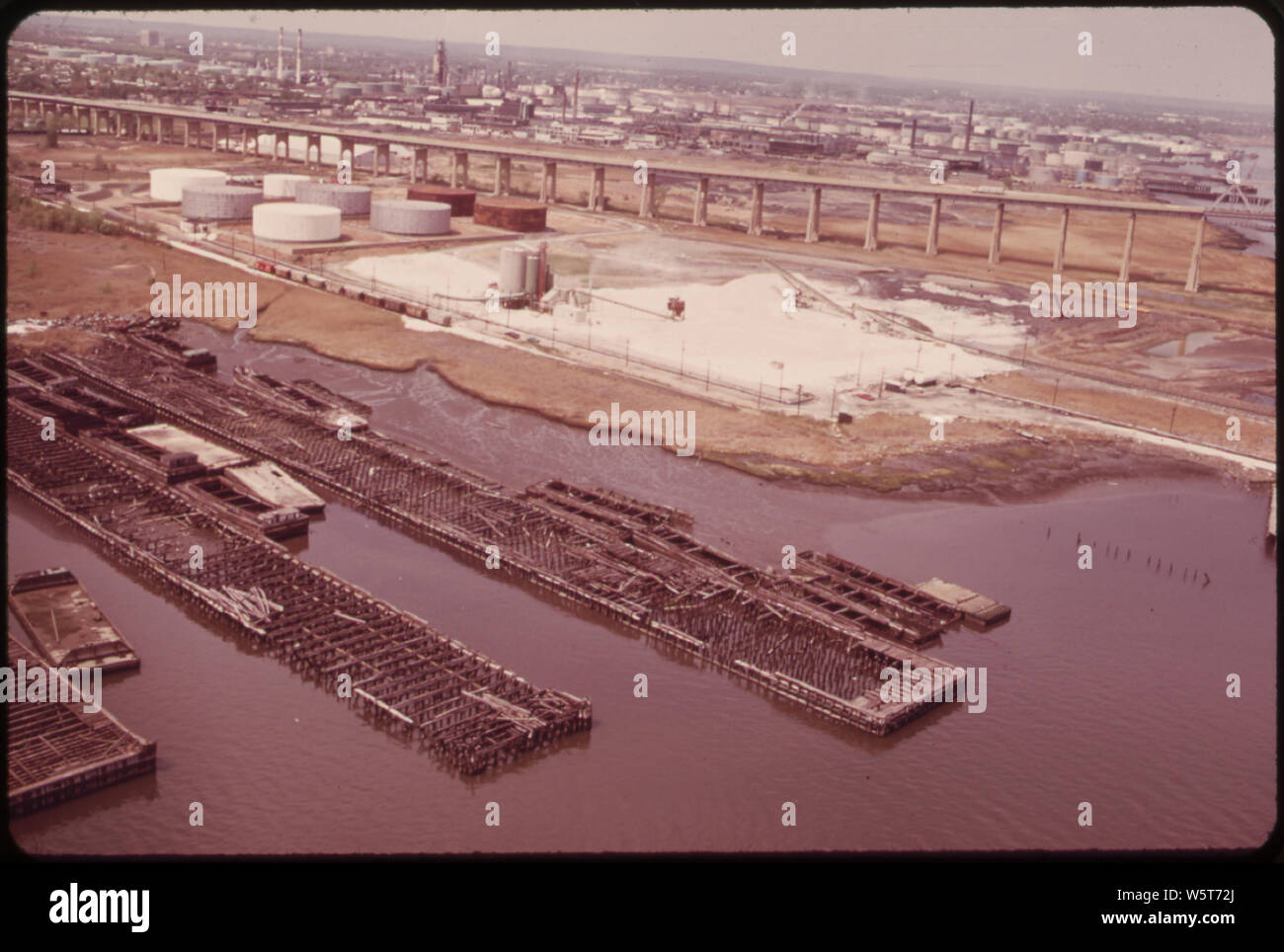 PETROLEUM SHIPPING TERMINAL AT PERTH AMBOY ON THE ARTHUR KILL, SHOWING ...