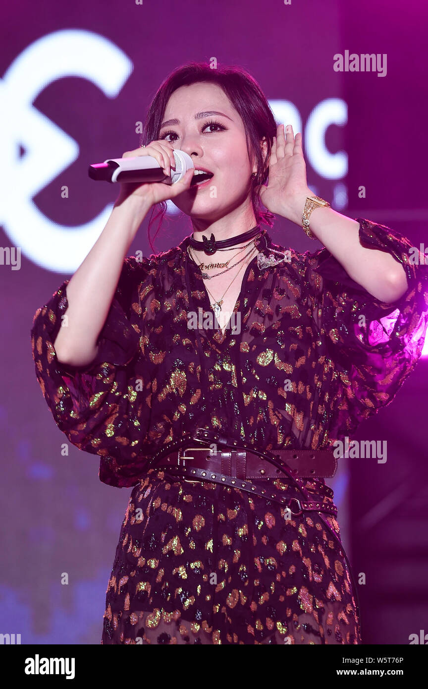 Chinese singer Jane Zhang or Zhang Liangying performs at the opening ...