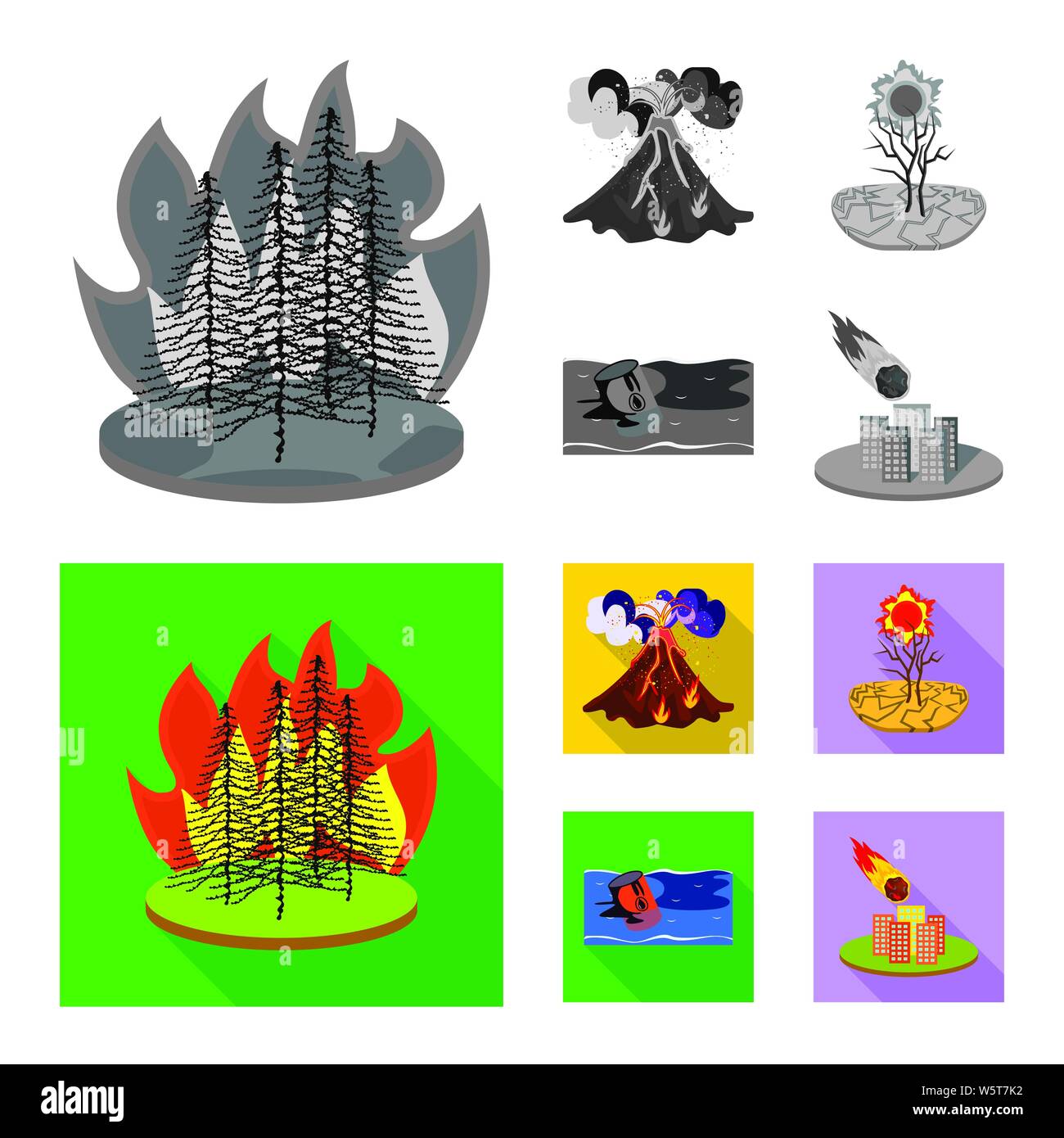 Vector illustration of weather and distress logo. Set of weather and ...