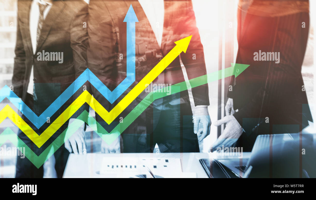 Financial growth arrows graph. Investment and trading concept Stock ...
