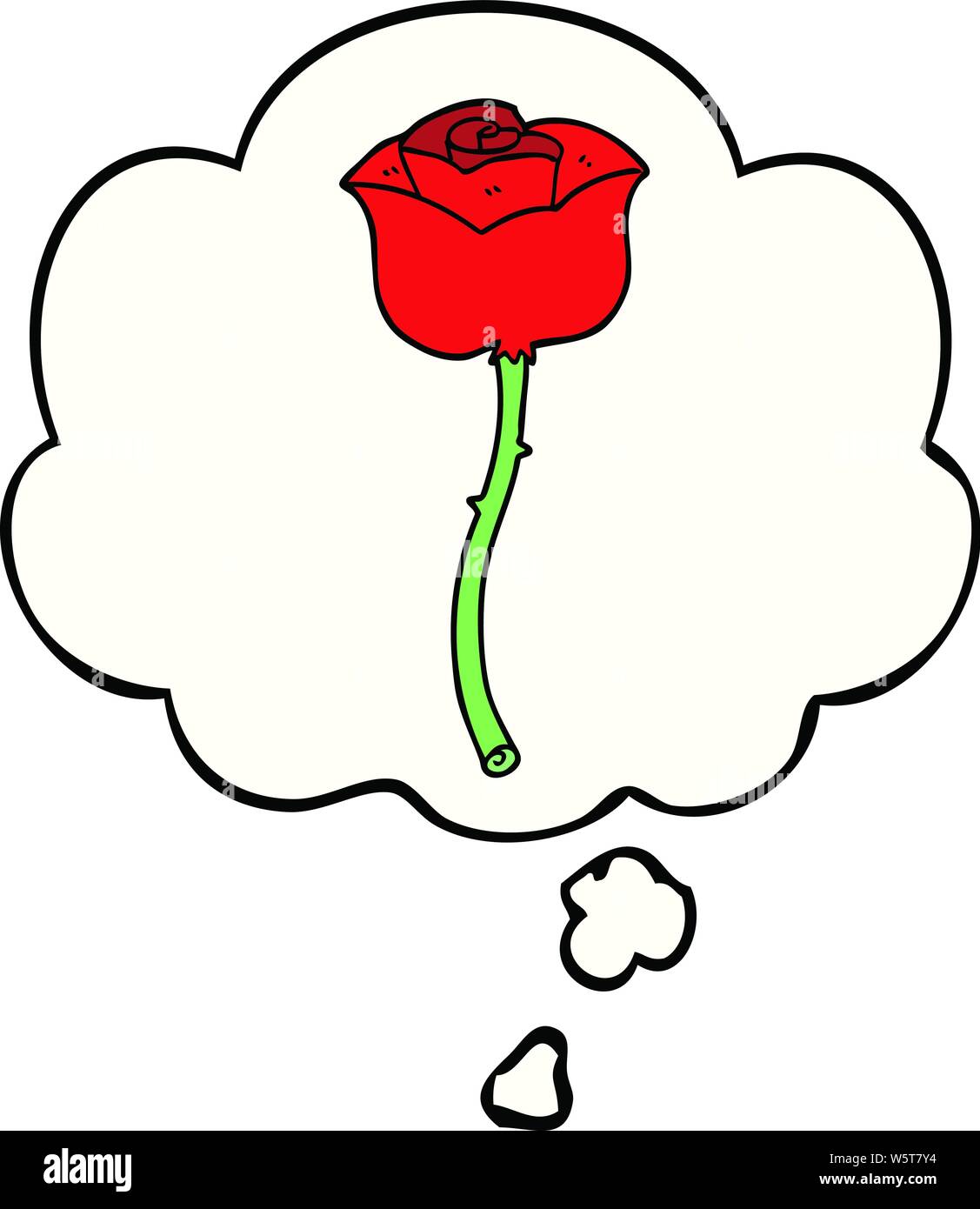 cartoon rose with thought bubble Stock Vector Image & Art - Alamy