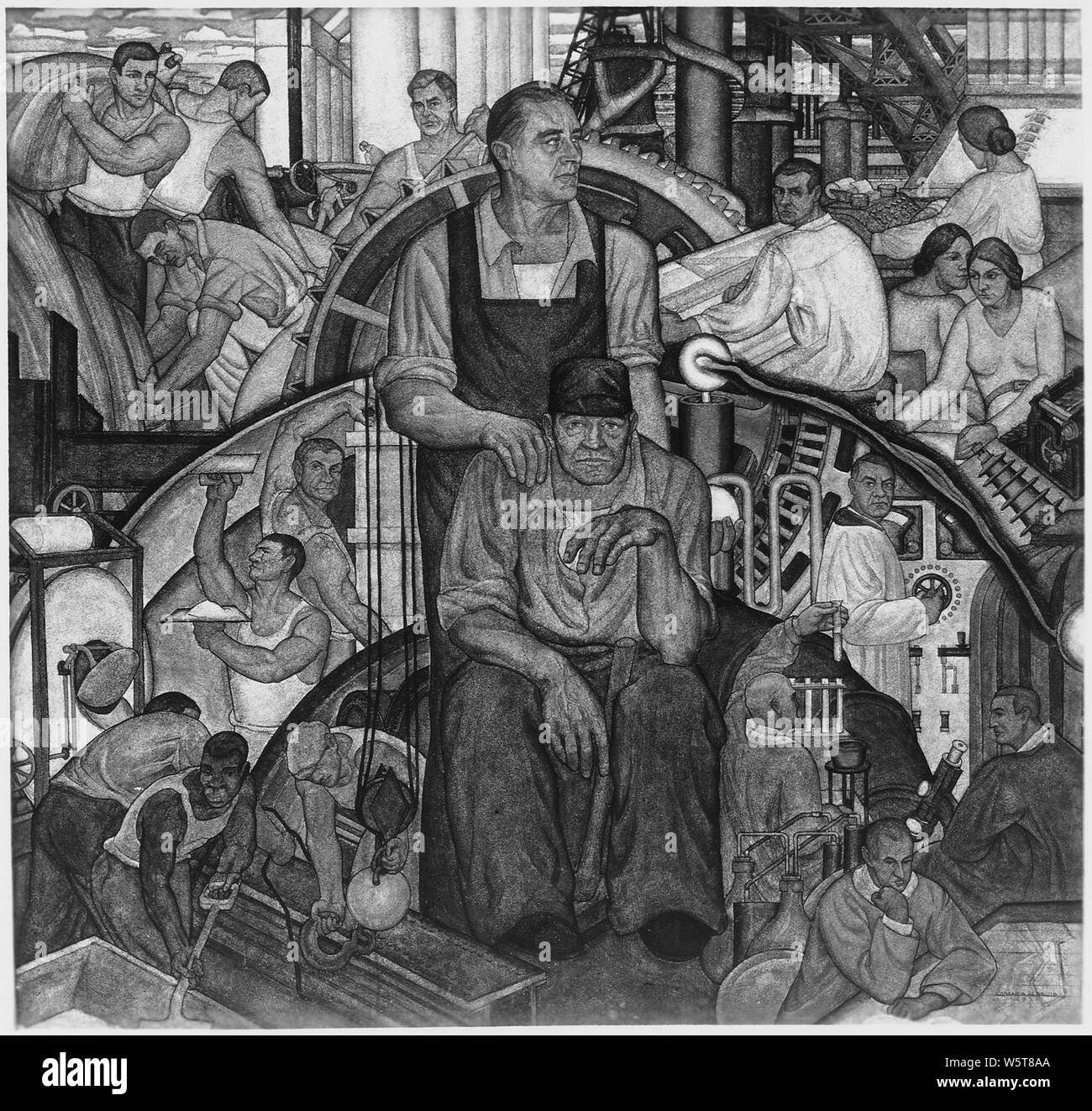 Paintings:Murals:Conrad A. Albrizio:titled The New Deal:dedicated to ...