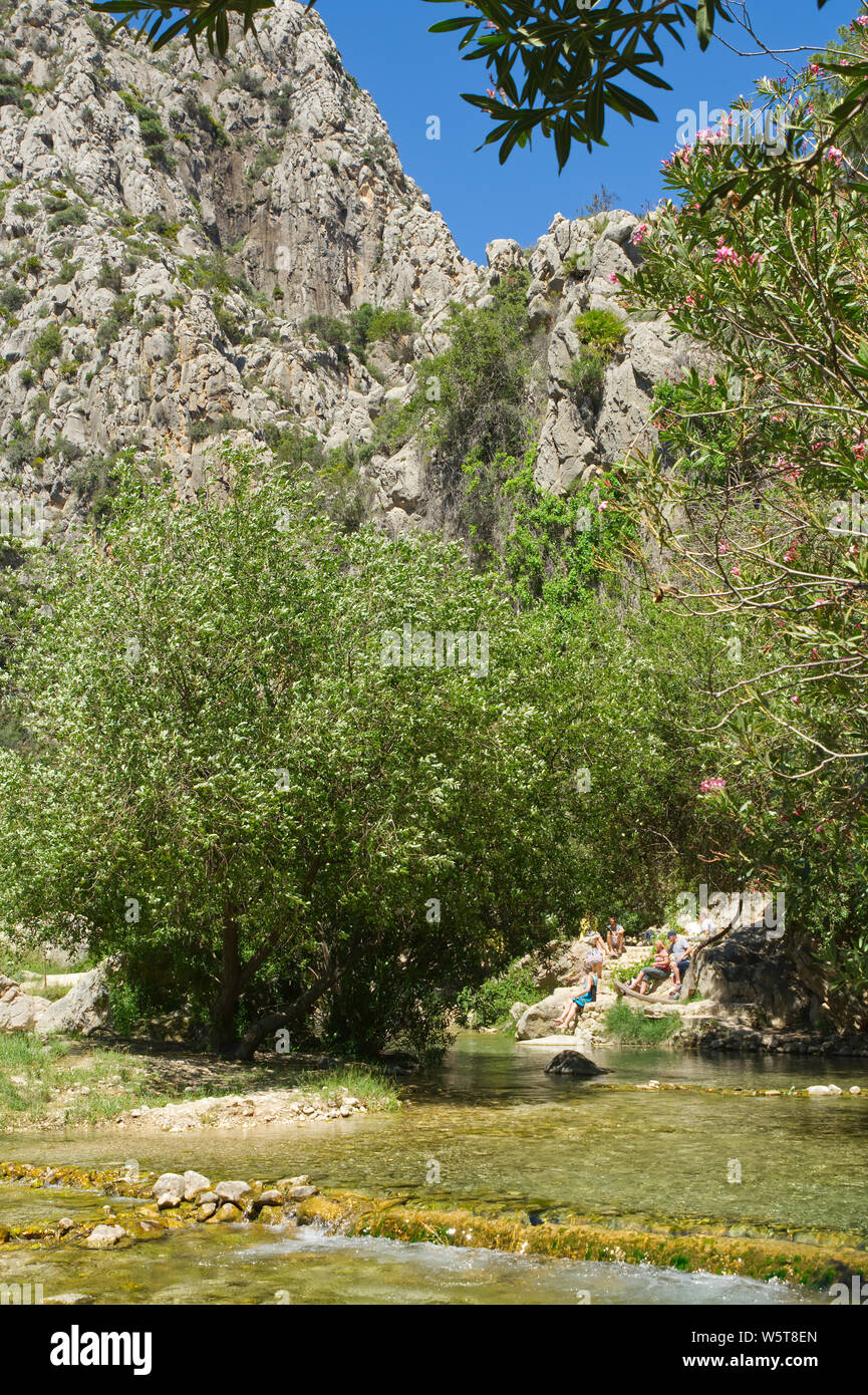 Les Fonts d'Algar (The Waterfalls of Algar), near Benidorm, Costa ...